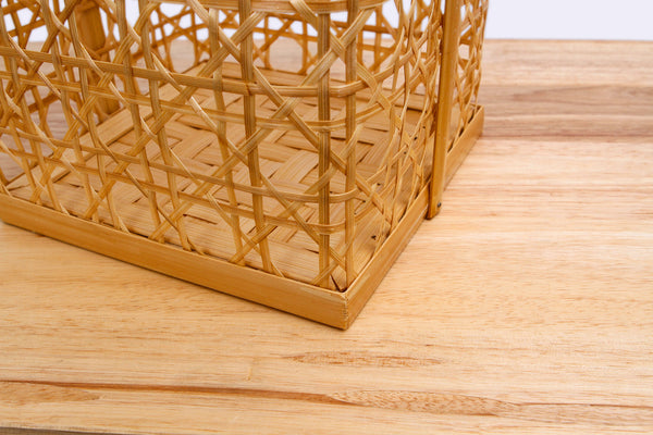 Wicker bamboo square basket with lid (Chalom) – VTThai