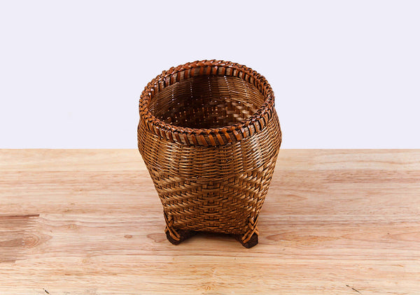 Brown Round Bamboo Basket – VTThai