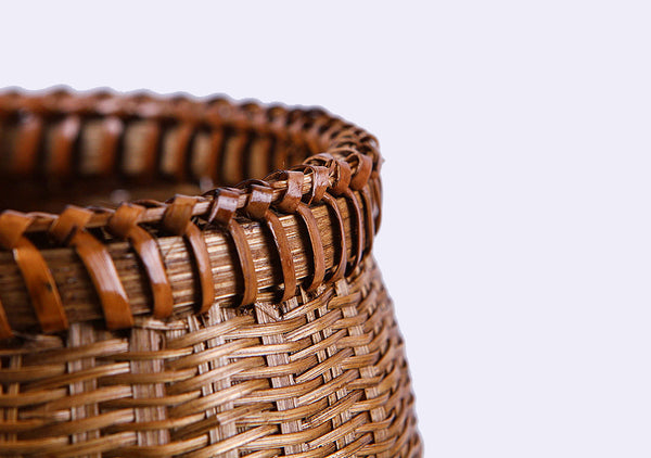 Brown Round Bamboo Basket – VTThai